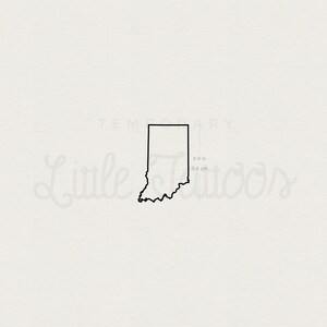 Indiana Map Outline Temporary Tattoo set of 3 - Etsy