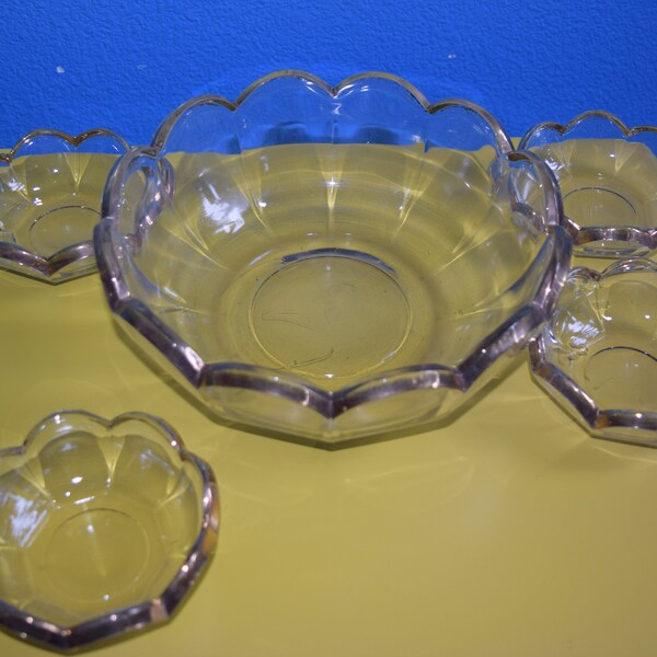 Glass Bowl Gold Rim - Etsy