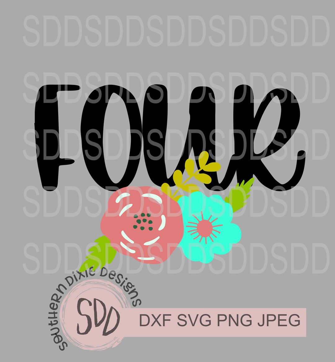 4th Birthday Boho Floral SVG | Digital Download | Shirt Design ...