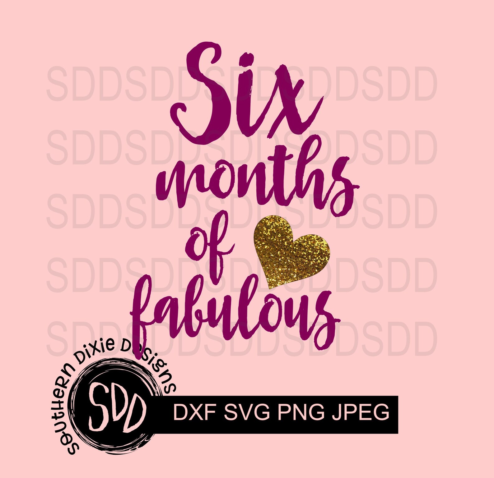 Six Months of Fabulous SVG, Half Birthday SVG, 6 Month Cut File - Etsy
