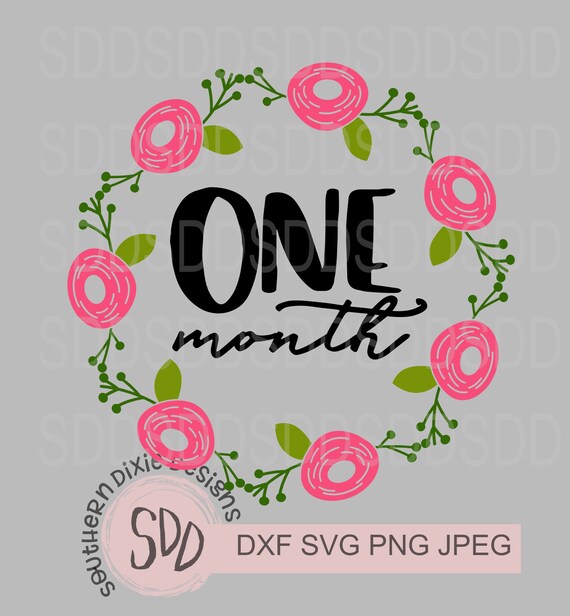 1 Month Boho Floral SVG Milestone Digital Download Monthly - Etsy