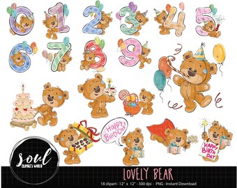 Bear clipart | Etsy