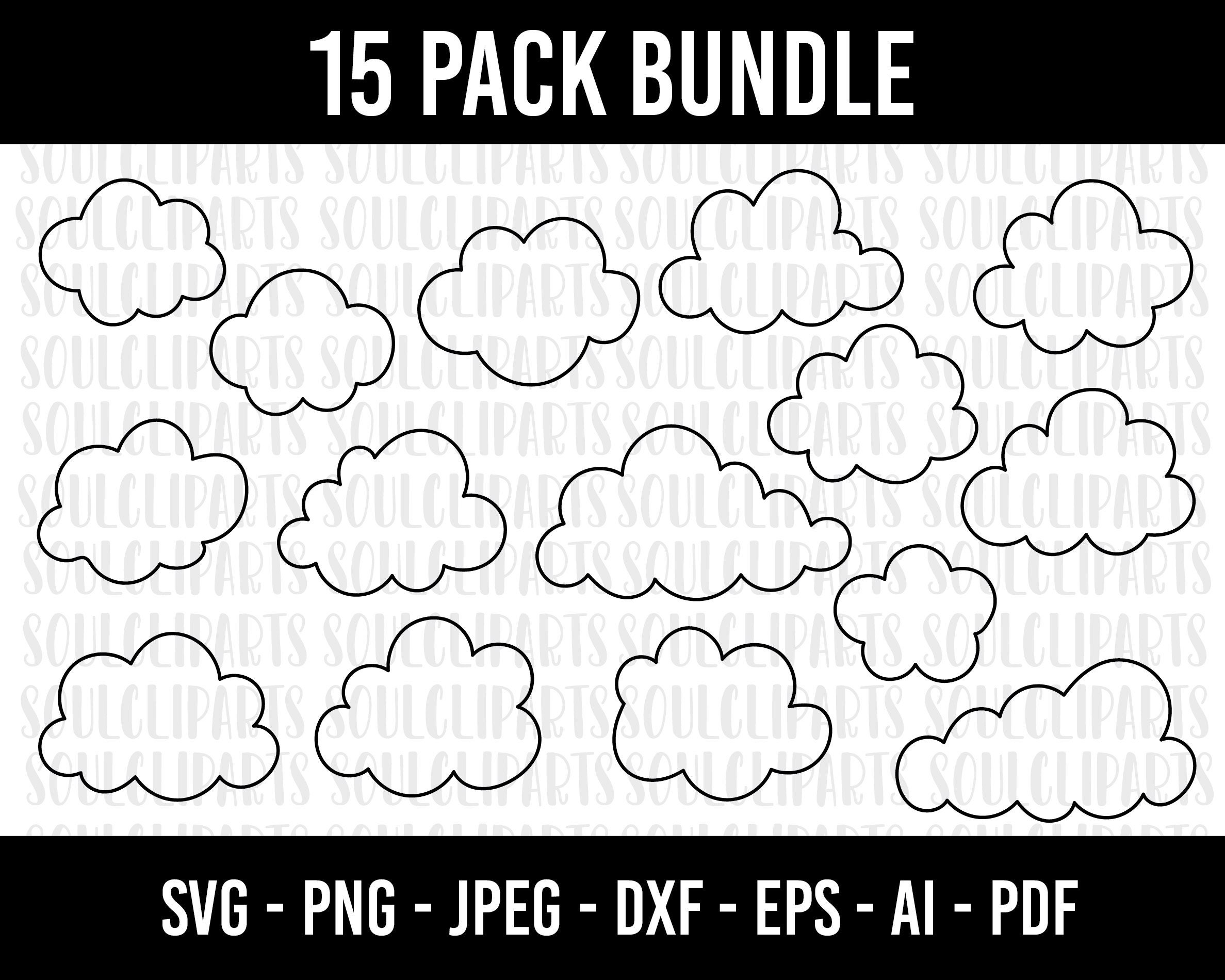 Cod190 Cloud Svg File Cloud Clipart Cloud Vector Cloud Etsy Canada