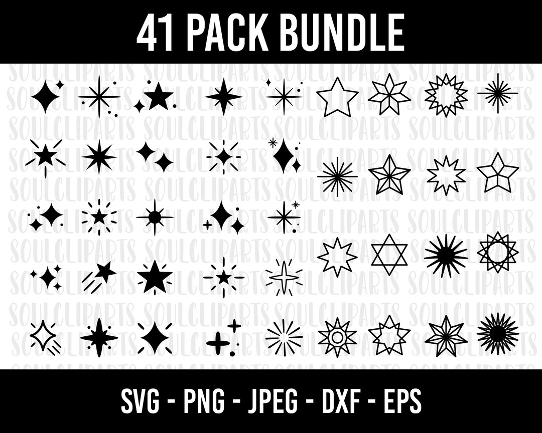 Cod121-sparkles Bundle Svg, Sparkle Svg, Stars Svg, Sparkle Cut File ...