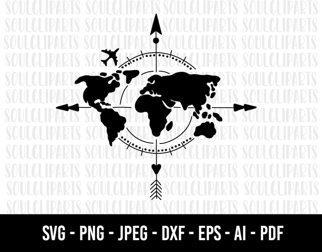 Cod142-world Map SVG World Map Clipart World Map Svg Cricut - Etsy ...