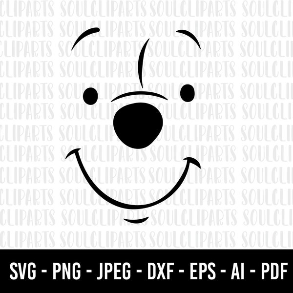 Pooh Face Svg - Etsy