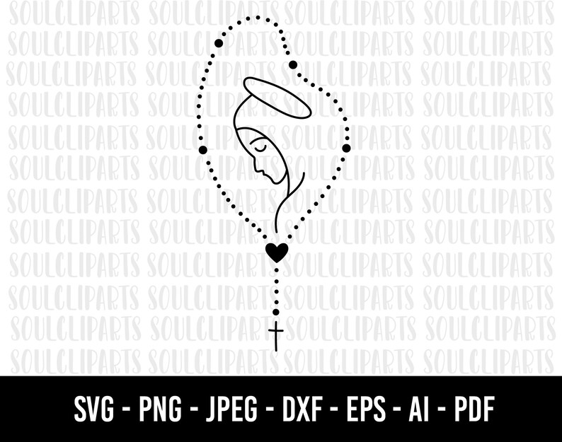 COD309 Rosary Catholic SVG Religious SVG Printable File - Etsy