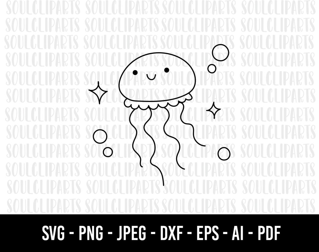Cod514-jellyfish Svg Animal SVG Svg Png Dxf Jpeg Digital - Etsy