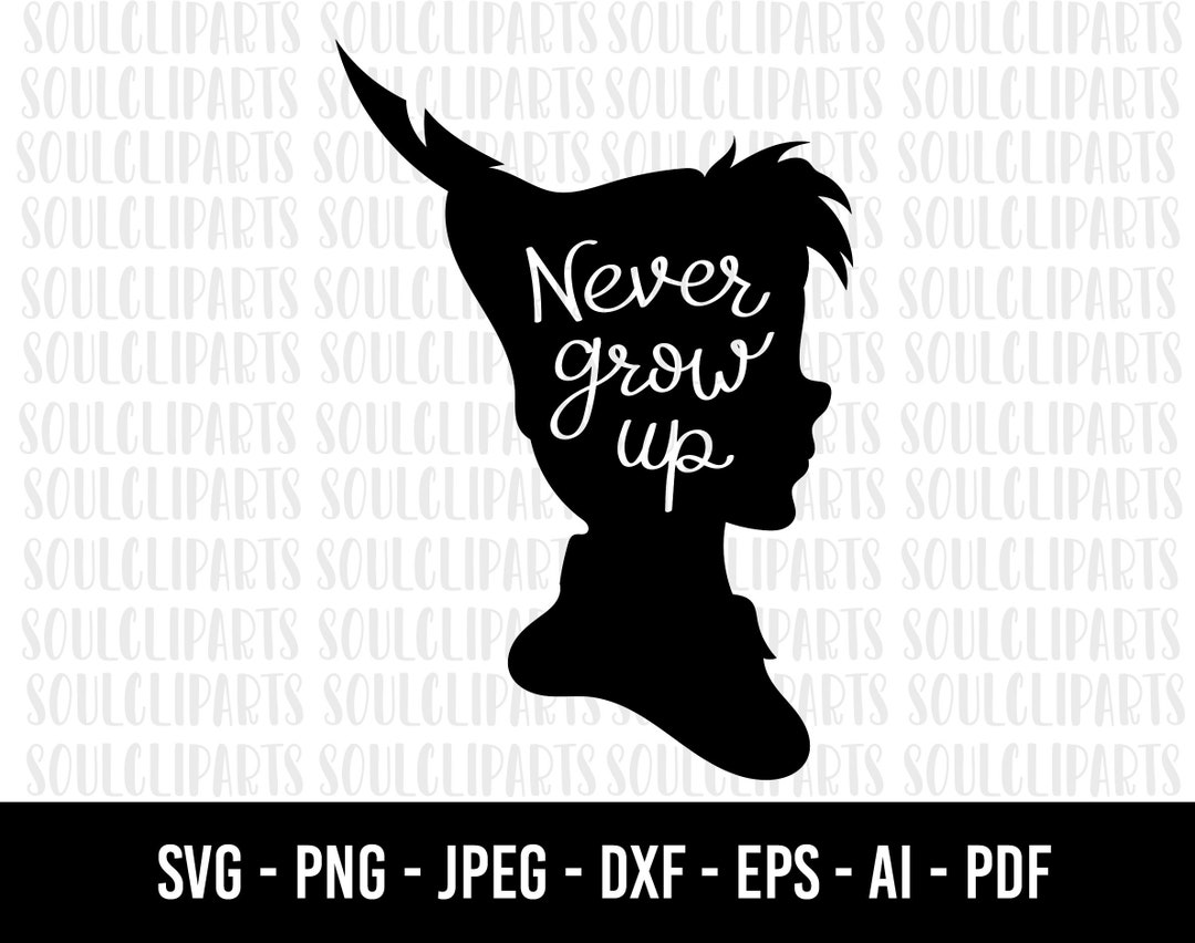 COD973 Never Grow up Svg, Peter Pan Svg, Minnie Mouse Svg, Print Svg, Sitckers Svg, Png, Clipart ...