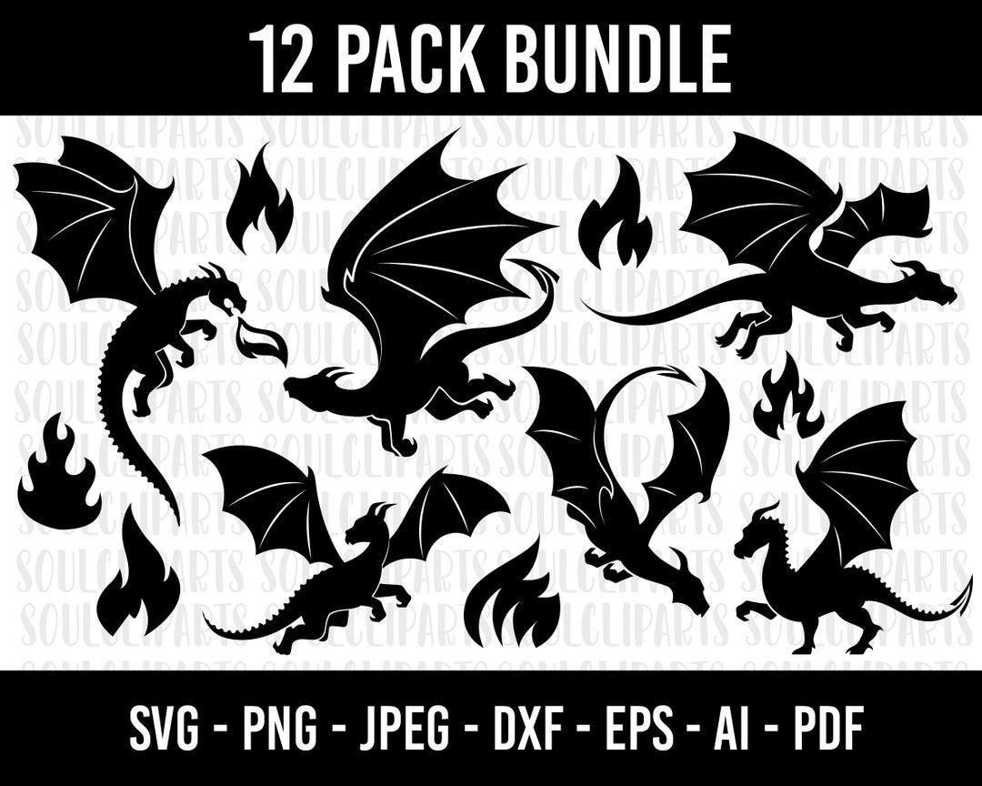 Cod162-dragon SVG Bundle/dragon Clipart /dragon SVG Bundle /dragon ...