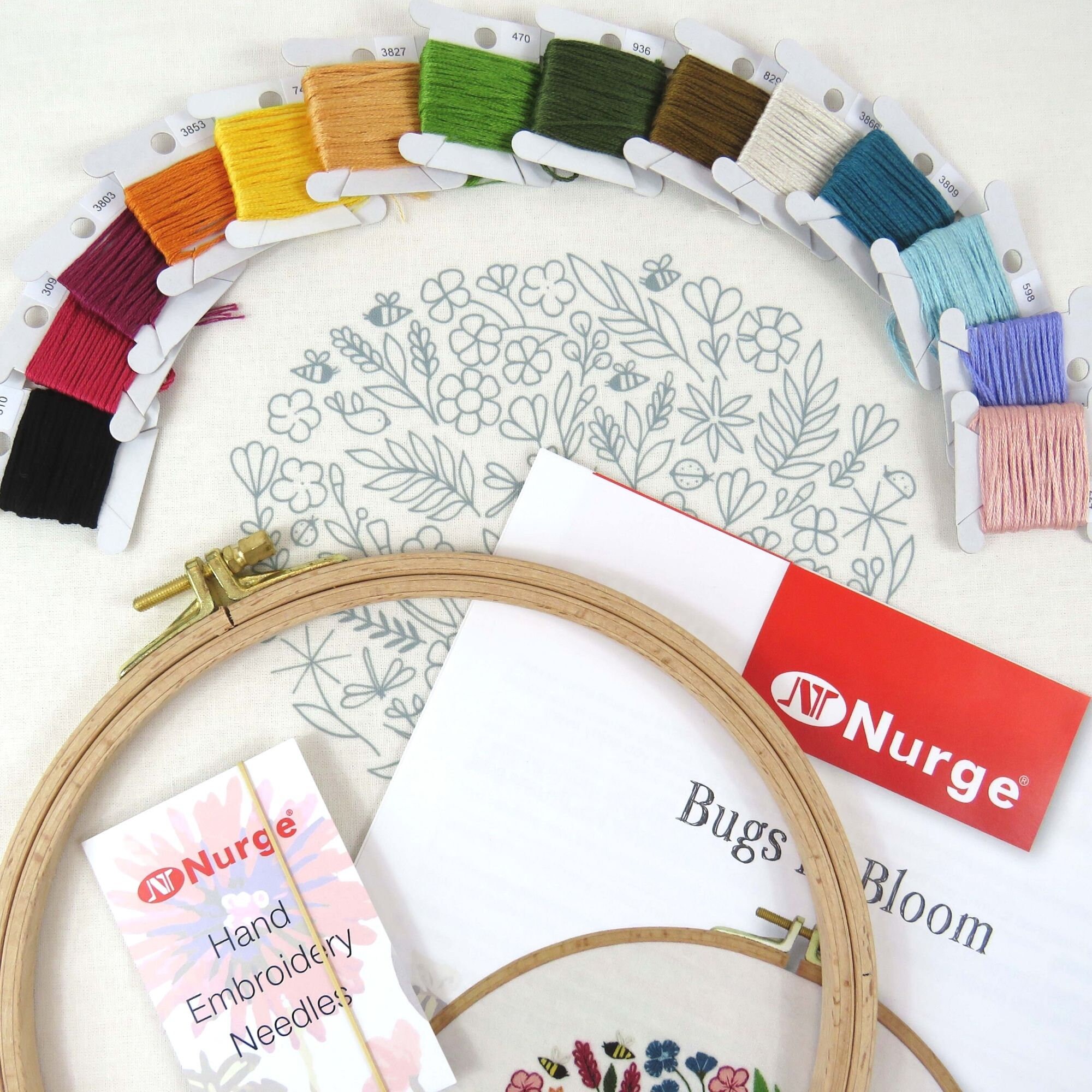 Bugs in Bloom Hand Embroidery Kit Pre Printed Embroidery - Etsy UK