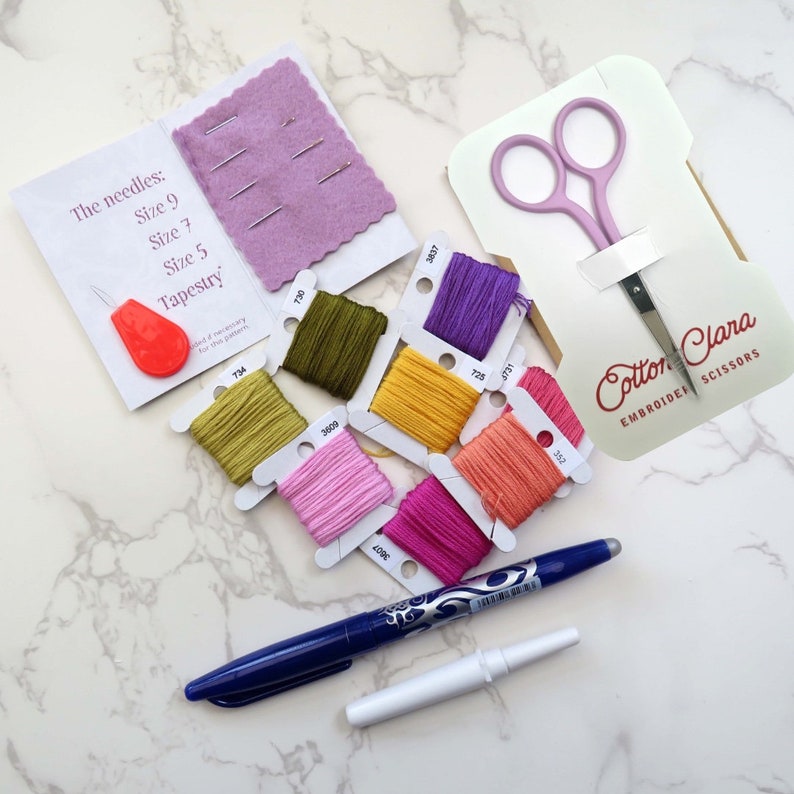 Hand Embroidery Journal Complete Starter Kit, Thread Journal, Stitch Journal, Year of Stitches ...