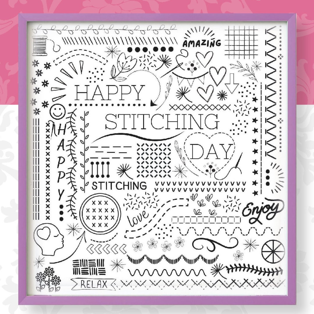 Happy Stitching Pre Printed Embroidery Fabric for Hand Embroidery - Etsy