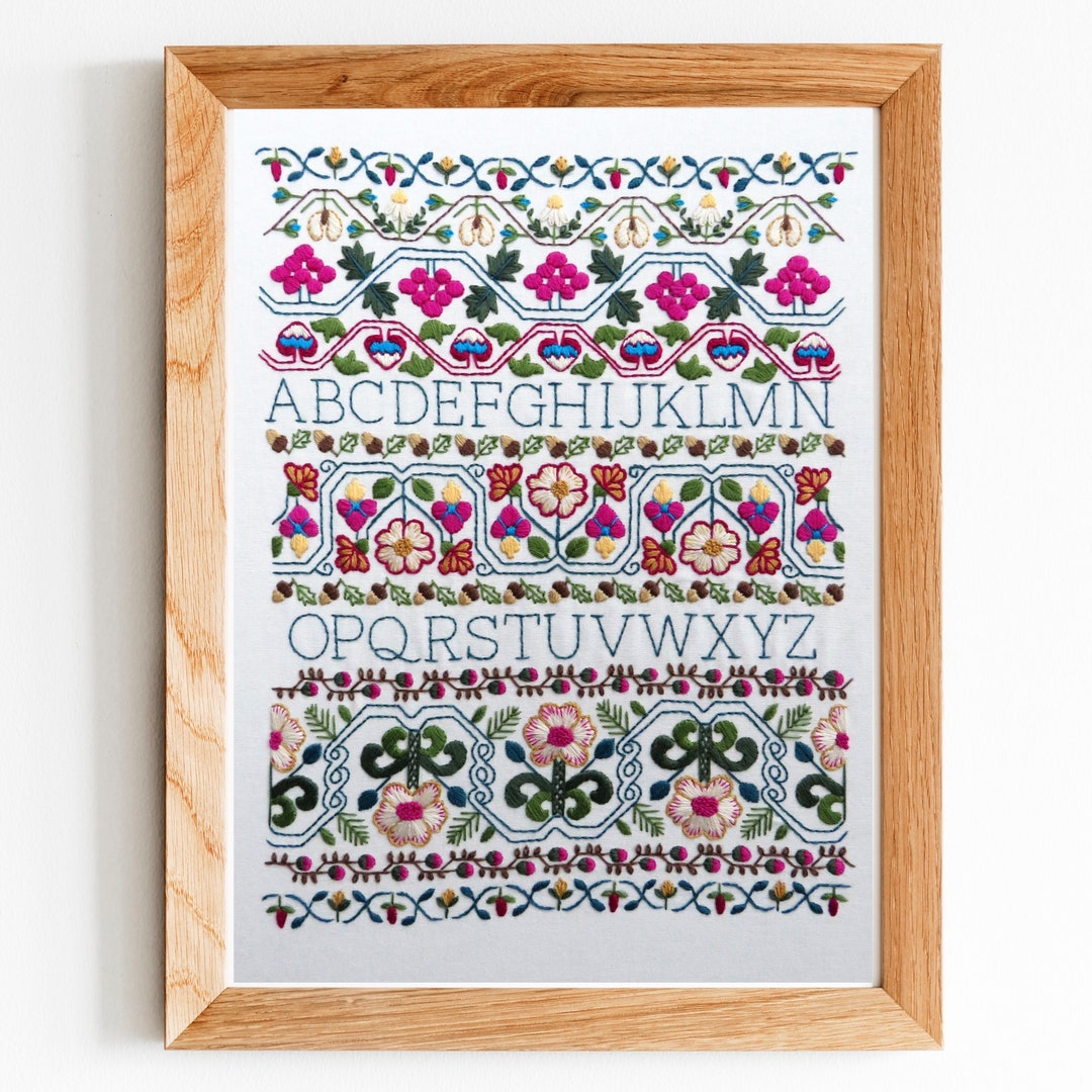 18th Century Sampler, Hand Embroidery Kit, Traditonal Band Sampler ...