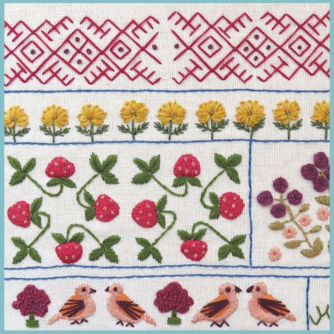 Hand Embroidery Pattern Spring Sampler PDF Embroidery - Etsy