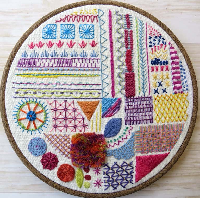 Hand Embroidery Stitch Sampler PDF Embroidery Sampler Guide. - Etsy
