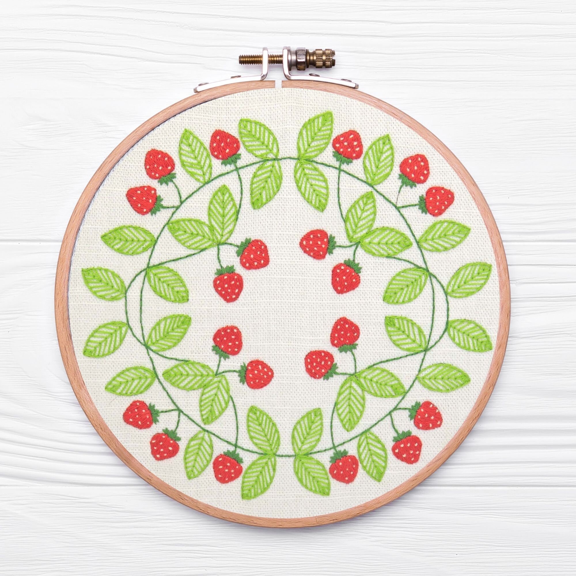 Hand Embroidery Pattern Hand Embroidered Strawberries - Etsy UK