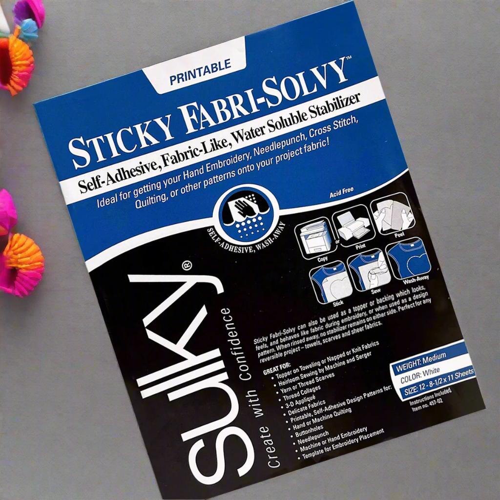 Sulky Sticky Fabri Solvy Water Soluble Stabiliser. 1 Sheet of ...