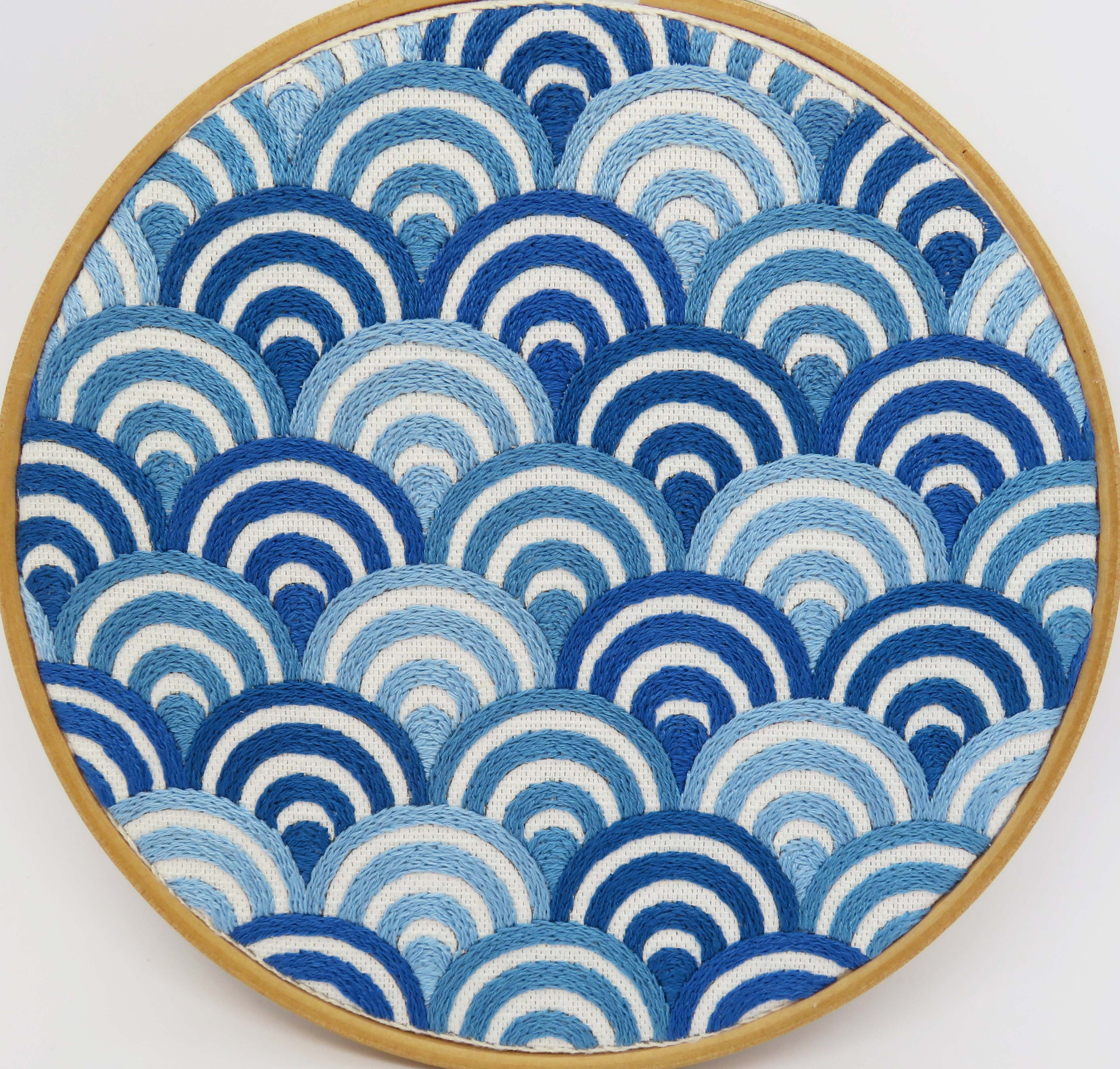 Waves Hand Embroidery Pattern, Pre Printed Fabric PLUS PDF Pattern ...