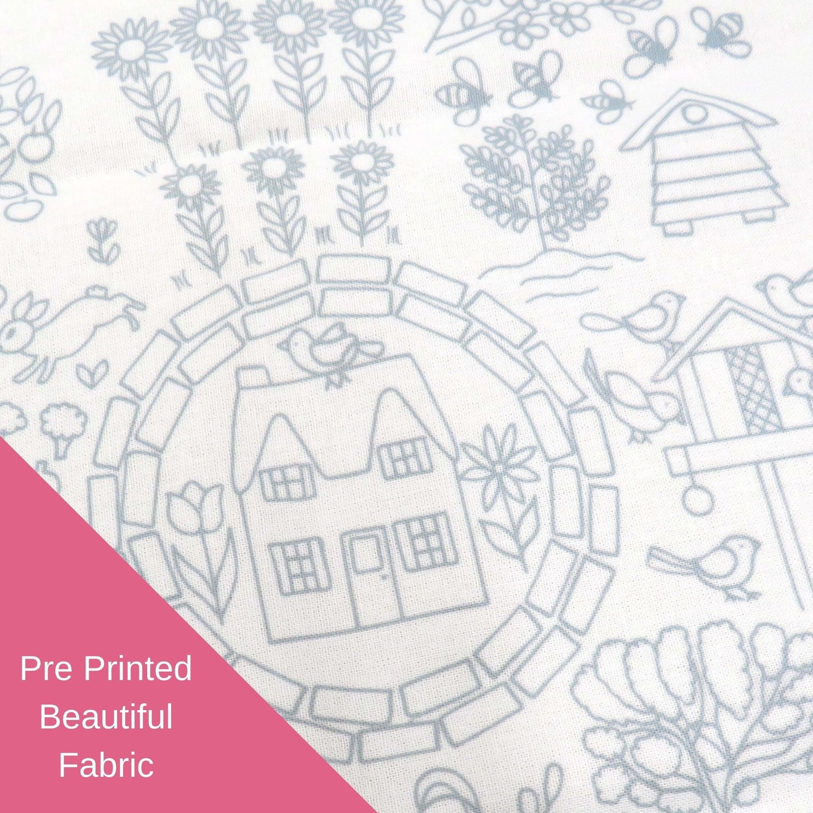 A Wonderful Life Hand Embroidery Kit, Pre Printed Embroidery Fabric ...