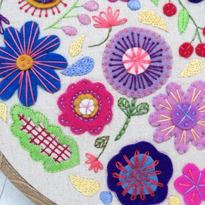 Enchanted Garden Hand Embroidery PDF Pattern, Flower Embroidery, Folk ...