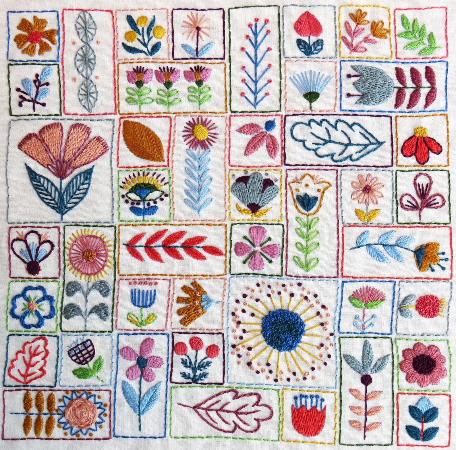 Hand embroidery pattern Flowery Folk pdf Embroidery Pattern | Etsy