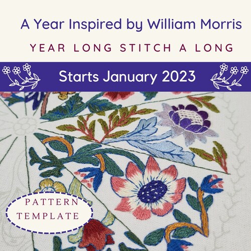 A Year Inspired by William Morris Hand Embroidery Pattern - Etsy