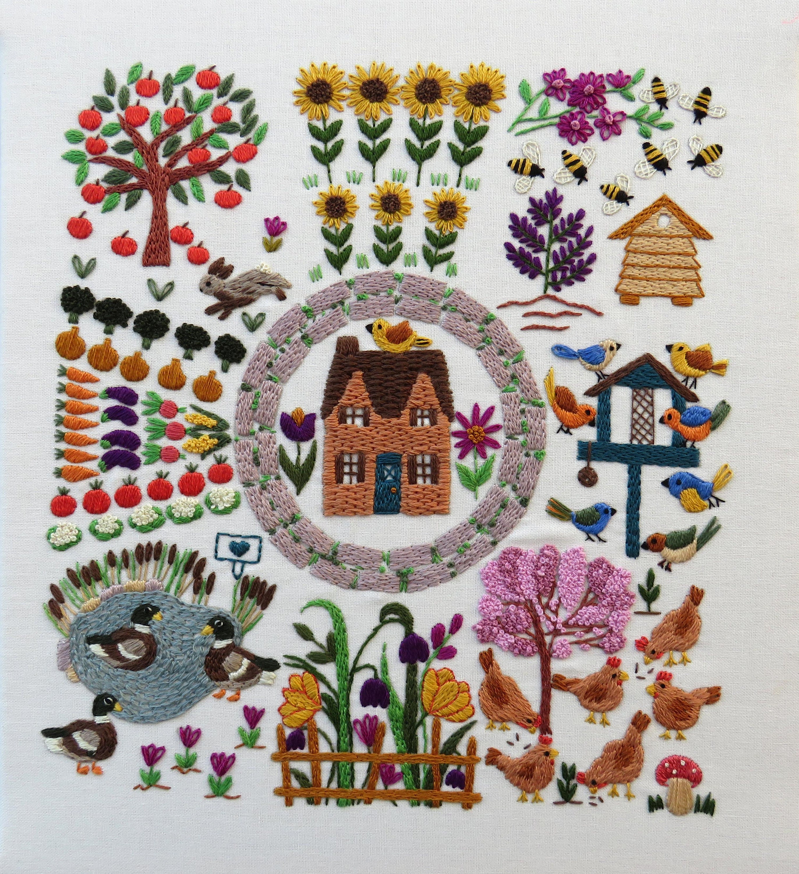 A Wonderful Life Hand Embroidery Kit, Pre Printed Embroidery Fabric ...