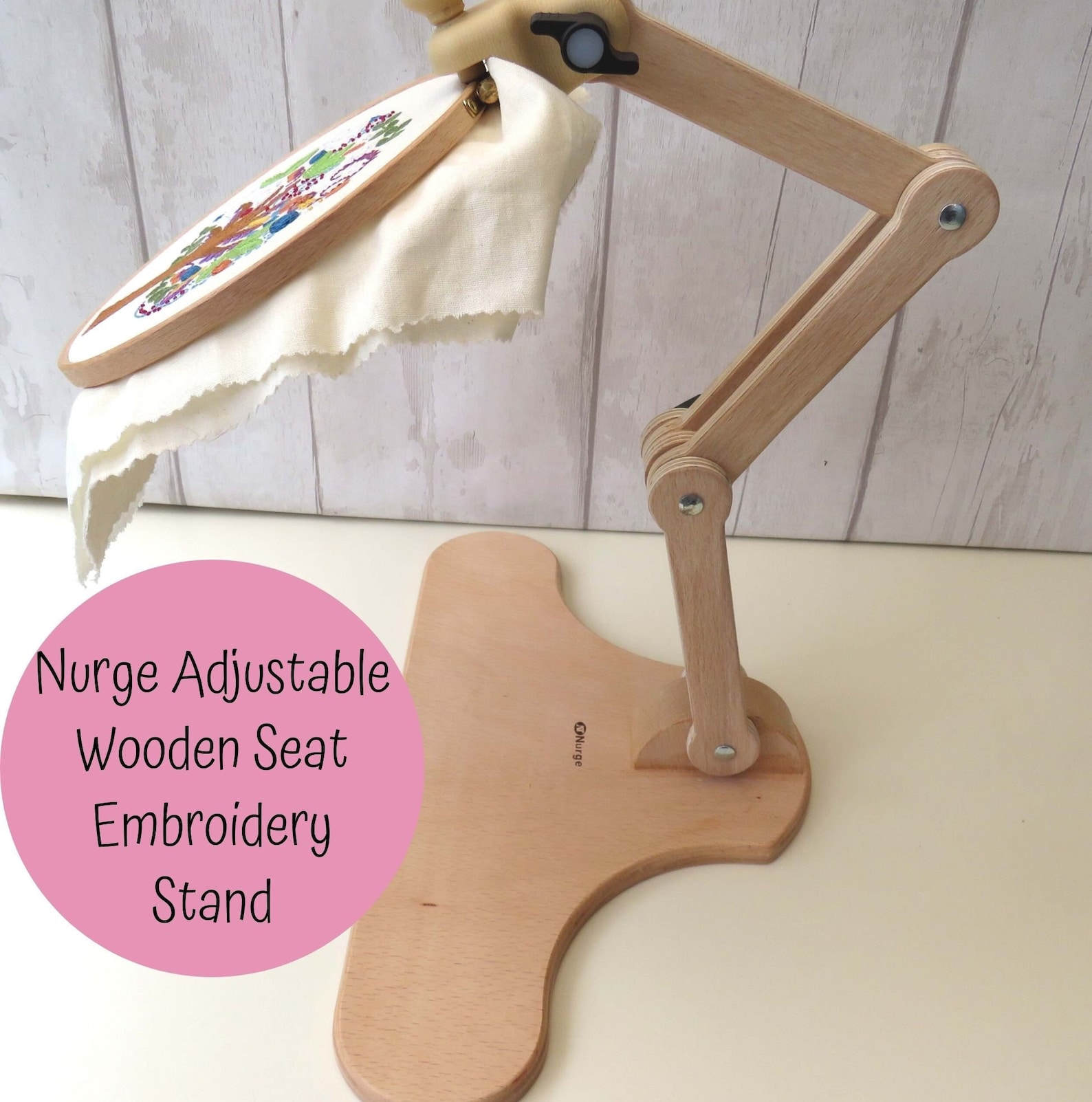 Nurge Adjustable Embroidery Seat Stand, High Quality Wood Seat Stand ...