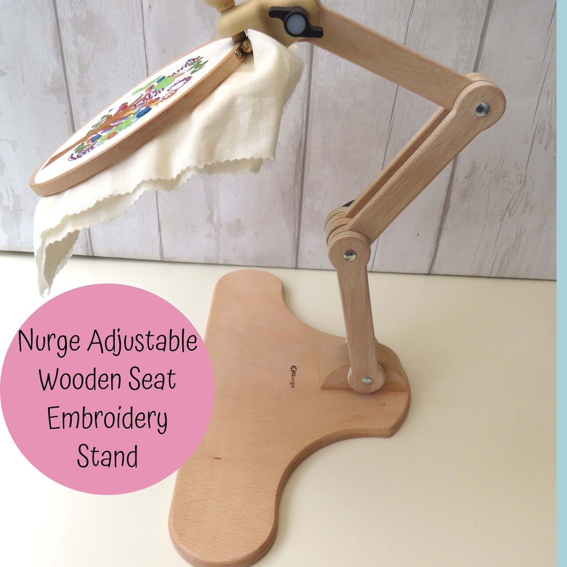 Nurge Adjustable Embroidery Seat Stand High Quality Wood Seat | Etsy Canada