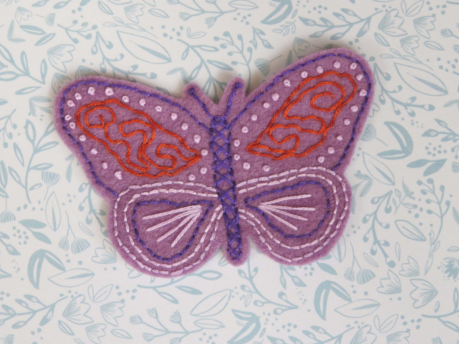Hand Embroidery Pattern Felt Butterfly Pattern PDF | Etsy