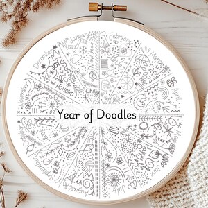 Year of Doodles Hand Embroidery PDF Template - Etsy
