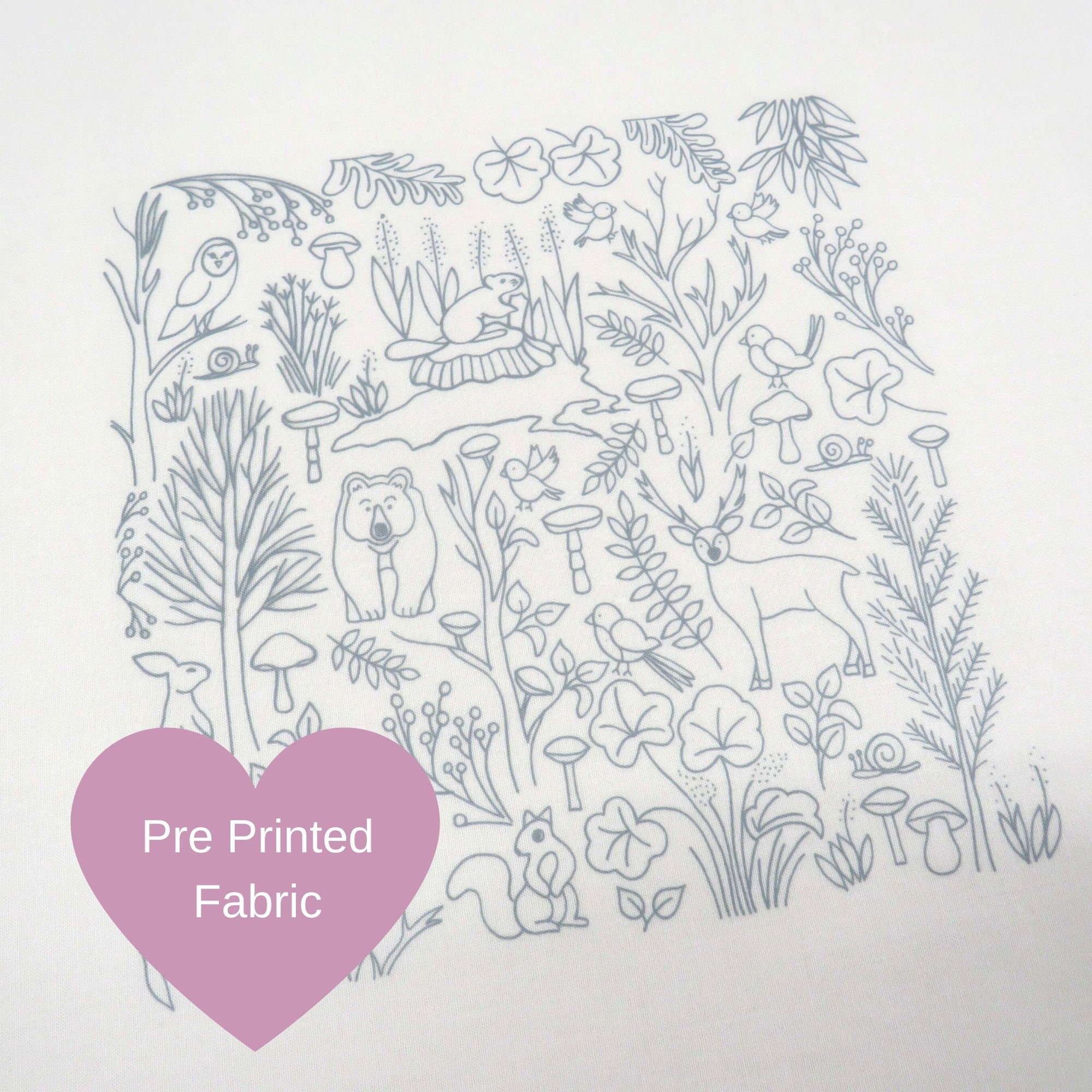 Into the Forest Hand Embroidery Kit Pre Printed Embroidery - Etsy