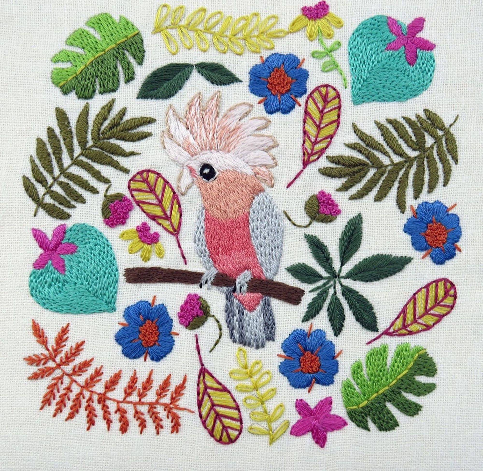 Hand Embroidery Pattern, Galah Cockatoo, PDF Embroidery Pattern ...