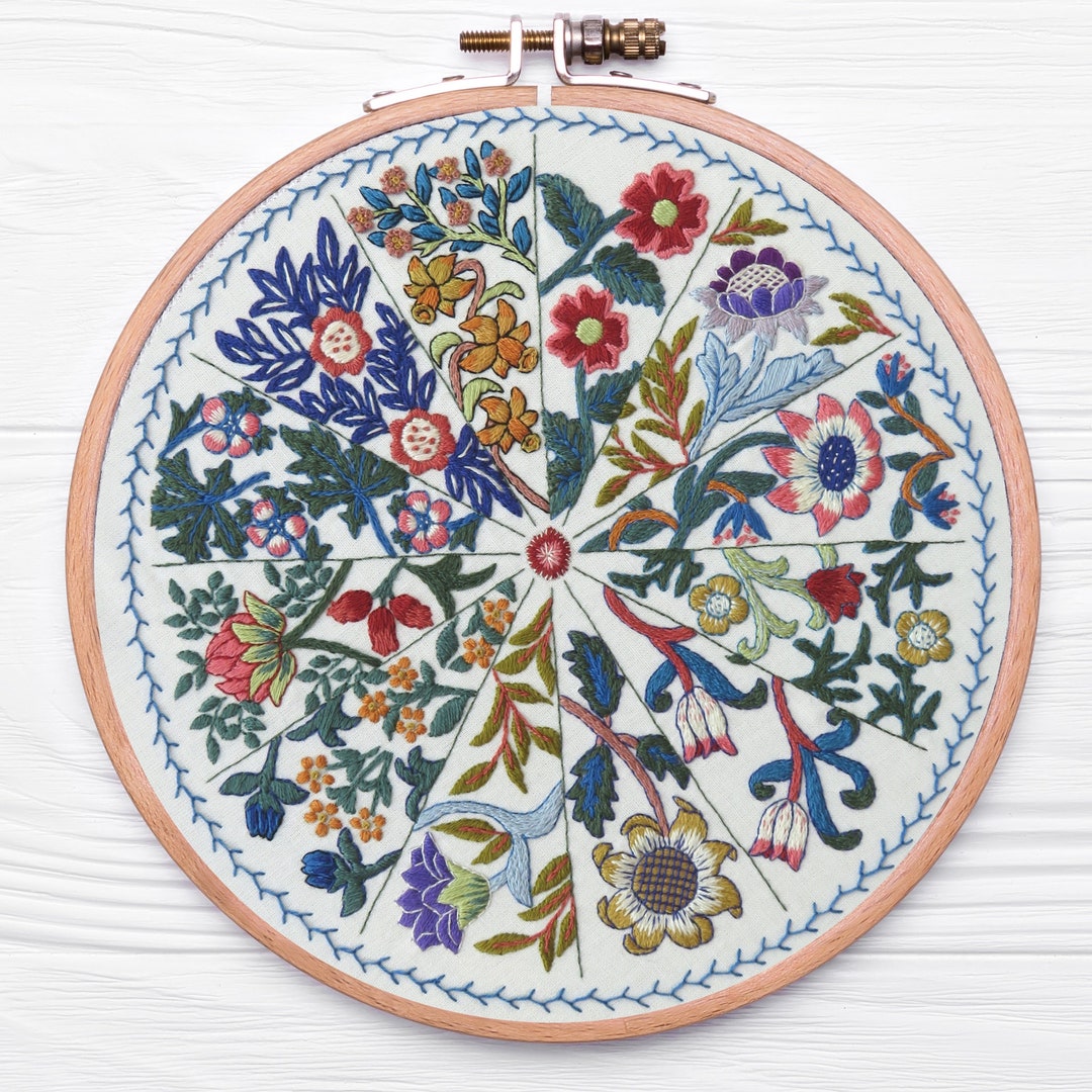 A Year Inspired by William Morris Hand Embroidery PDF Pattern - Etsy