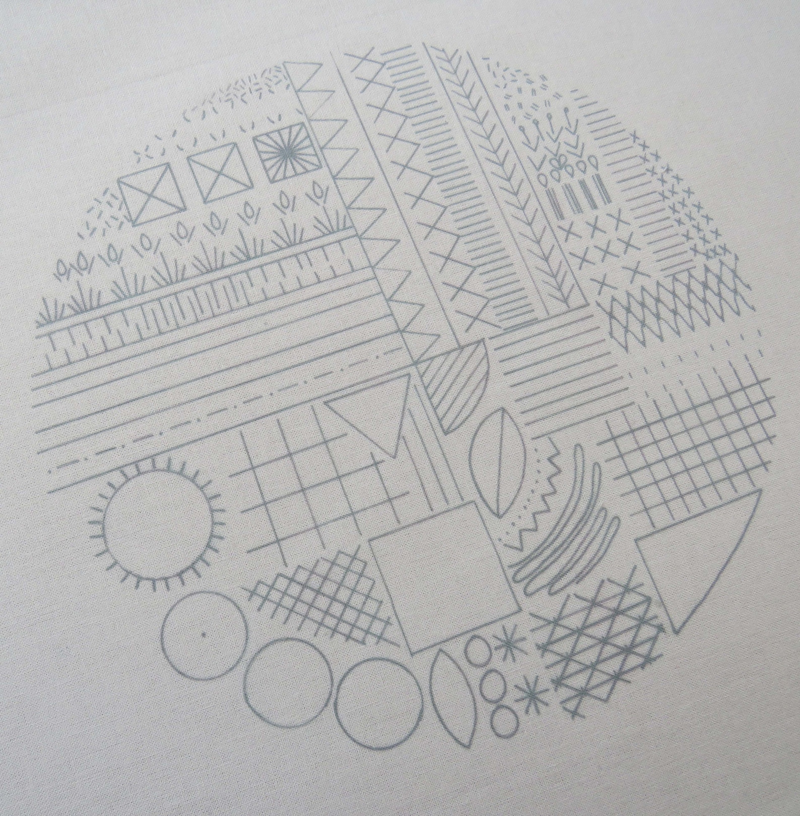 Hand Embroidery Stitch Sampler Pre Printed Fabric Panel PLUS - Etsy