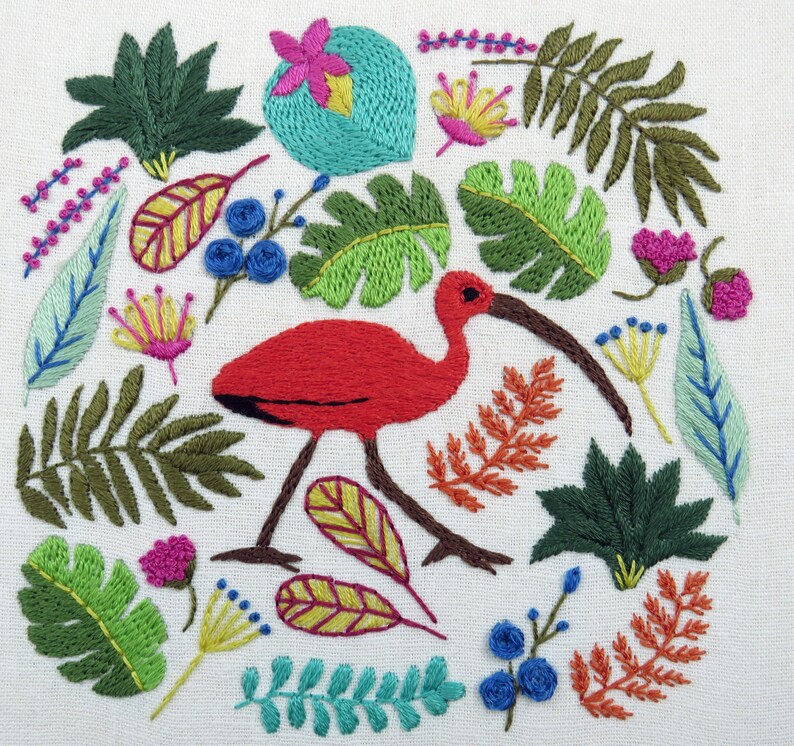 Hand Embroidery Pattern Ibis Bird of Paradise PDF Embroidery - Etsy UK