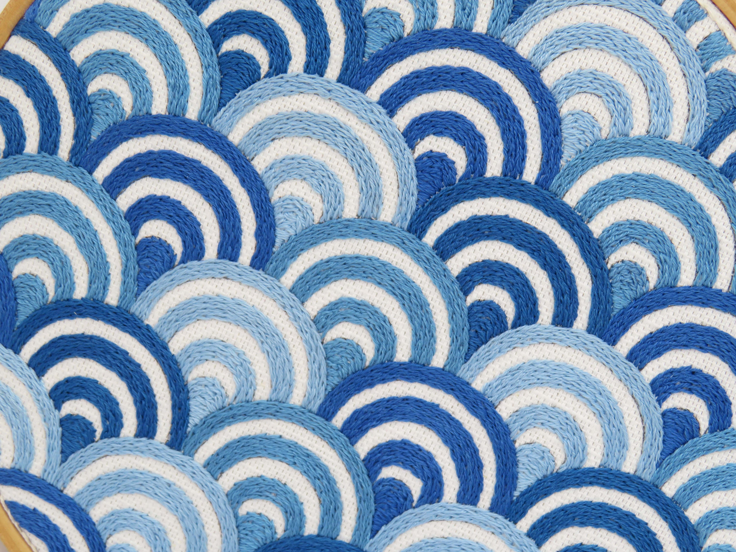 Hand Embroidery Pattern Ocean Waves PDF embroidery Pattern | Etsy