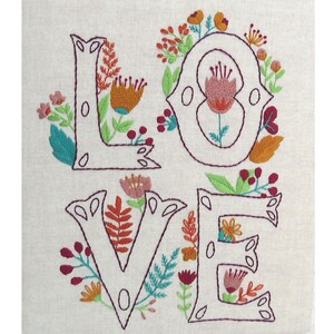 LOVE Hand Embroidery PDF Pattern, Floral Embroidery, Folk Applique ...