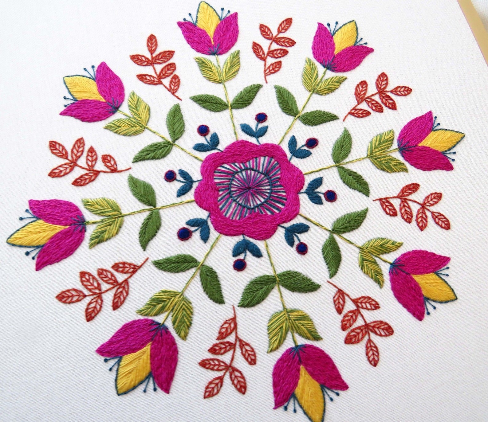 Florally Hand Embroidery Pattern, PDF Embroidery Pattern, Flower ...