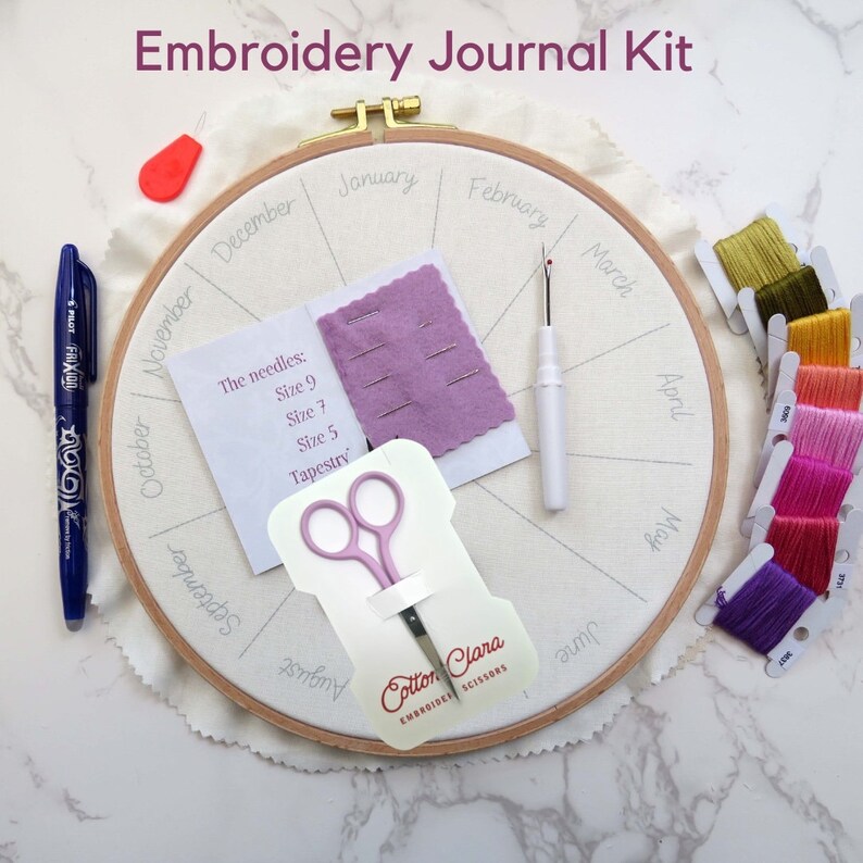 Hand Embroidery Journal Complete Starter Kit Thread Journal - Etsy UK