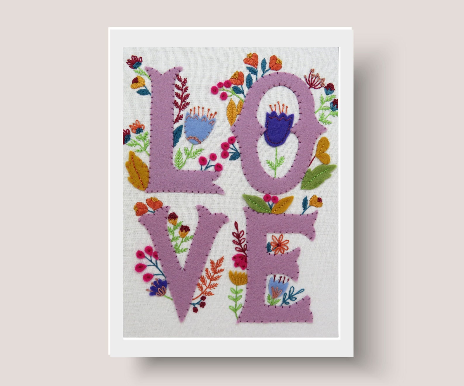 LOVE Hand Embroidery PDF Pattern Floral Embroidery Folk - Etsy