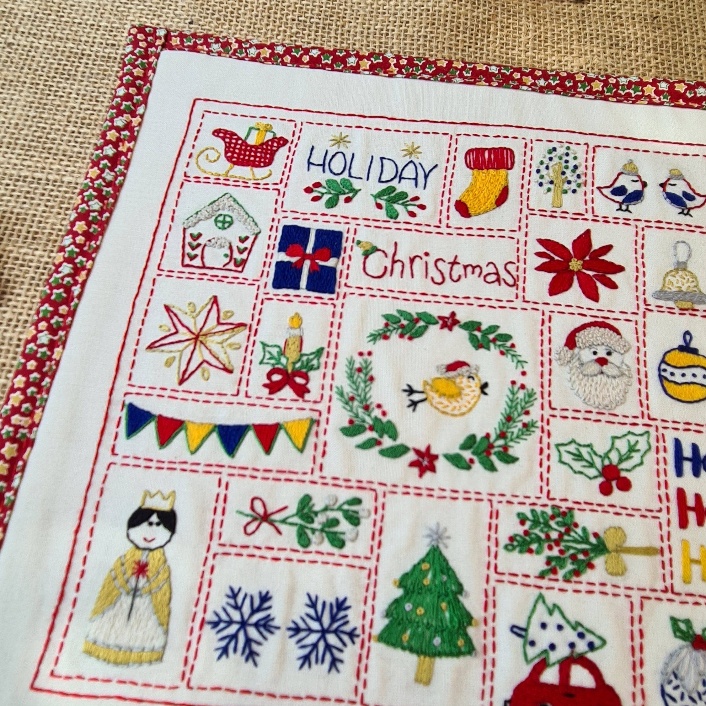 Christmas Advent Calendar Hand Embroidery Kit, Christmas Embroidery ...