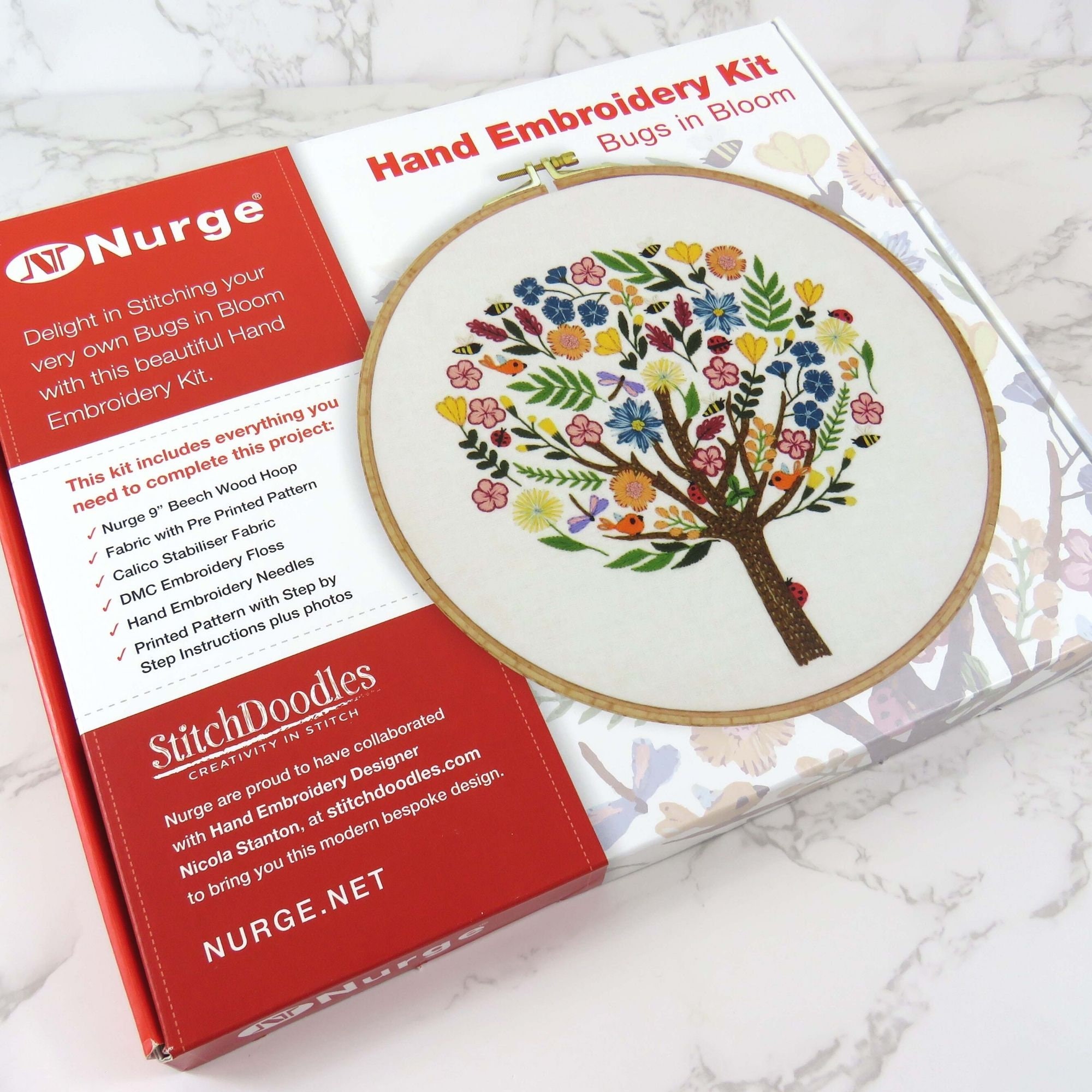 Bugs in Bloom Hand Embroidery Kit Pre Printed Embroidery | Etsy