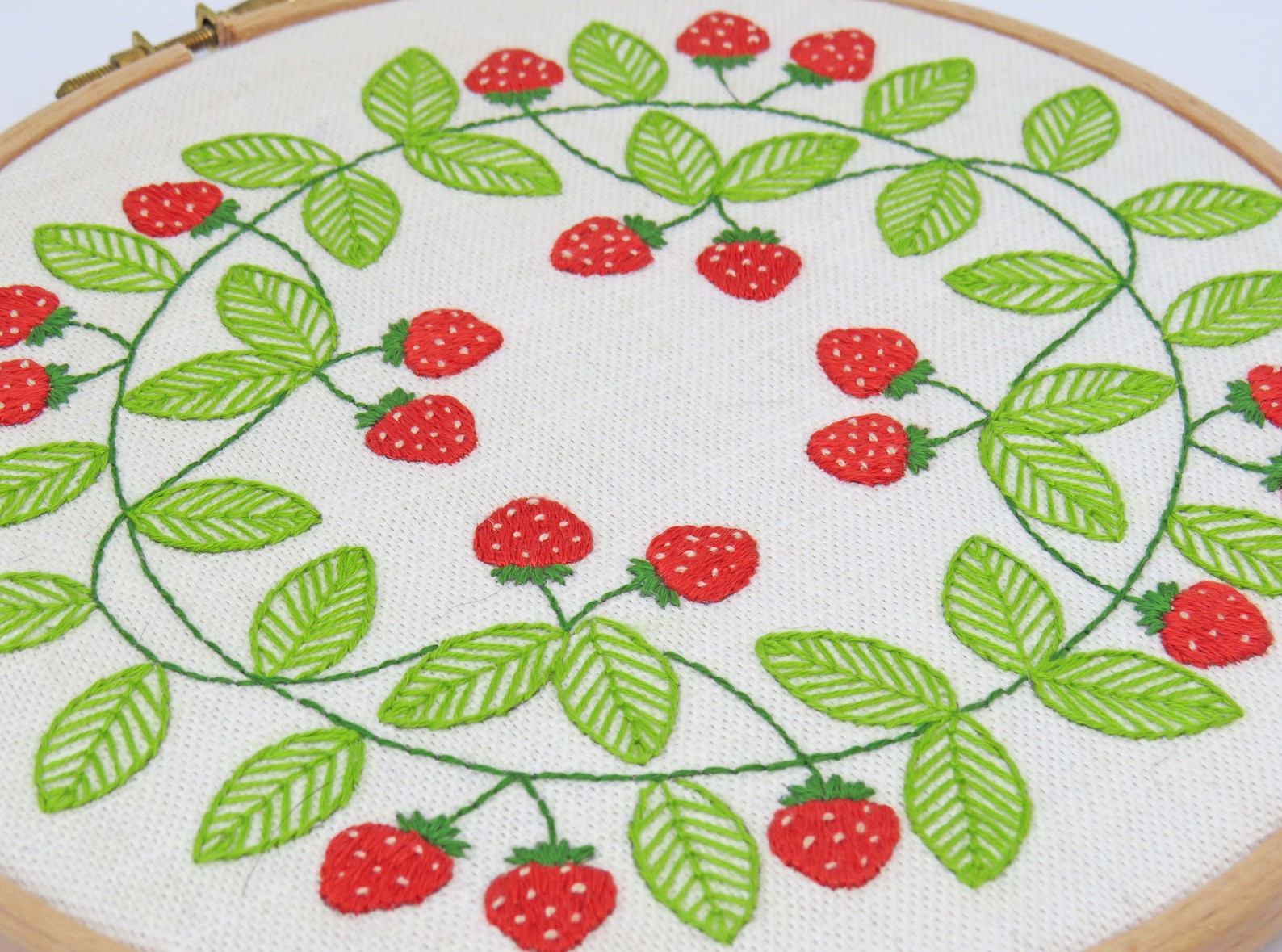Hand embroidery Pattern Hand embroidered Strawberries | Etsy