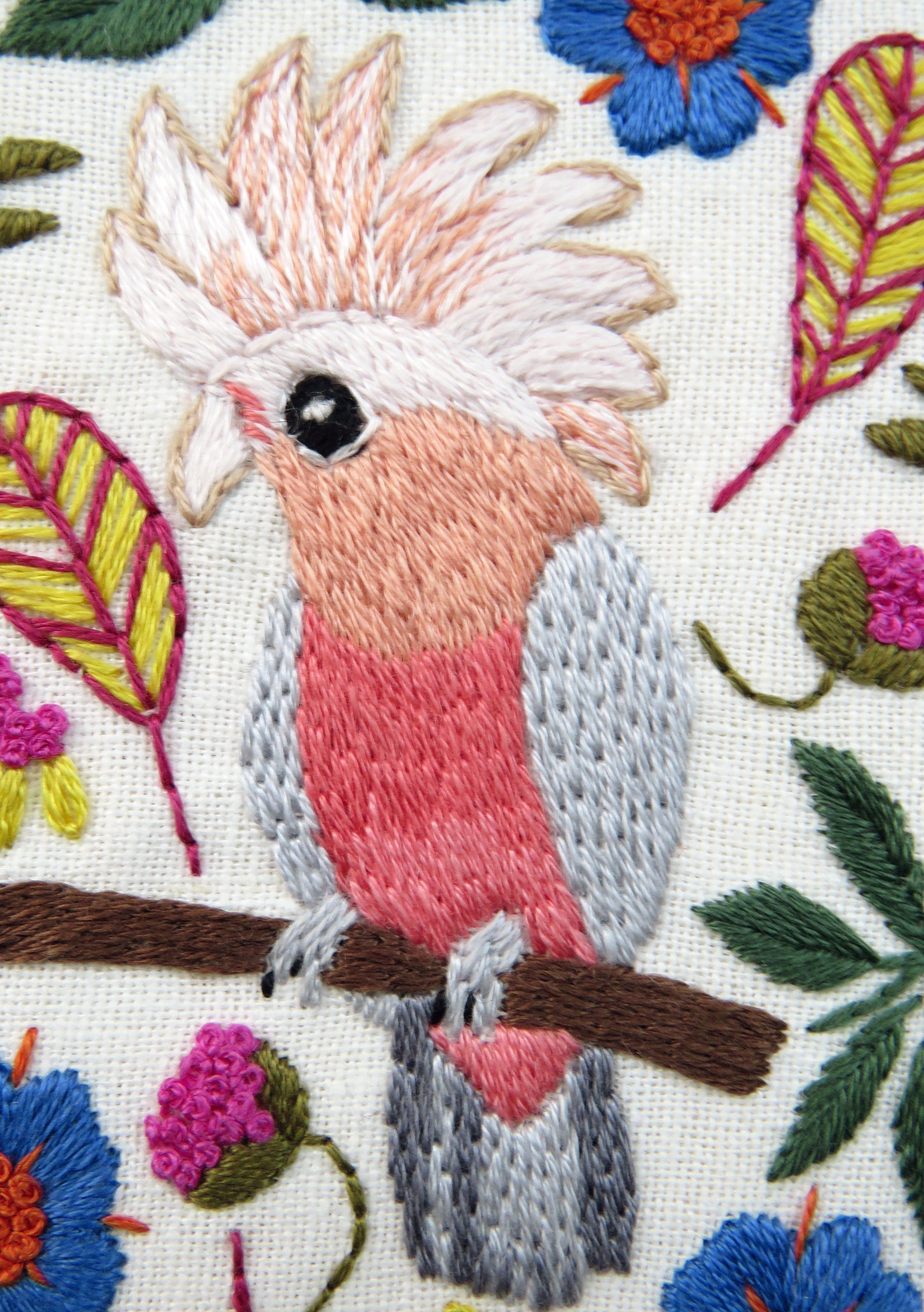 Hand Embroidery Pattern, Galah Cockatoo, PDF Embroidery Pattern ...