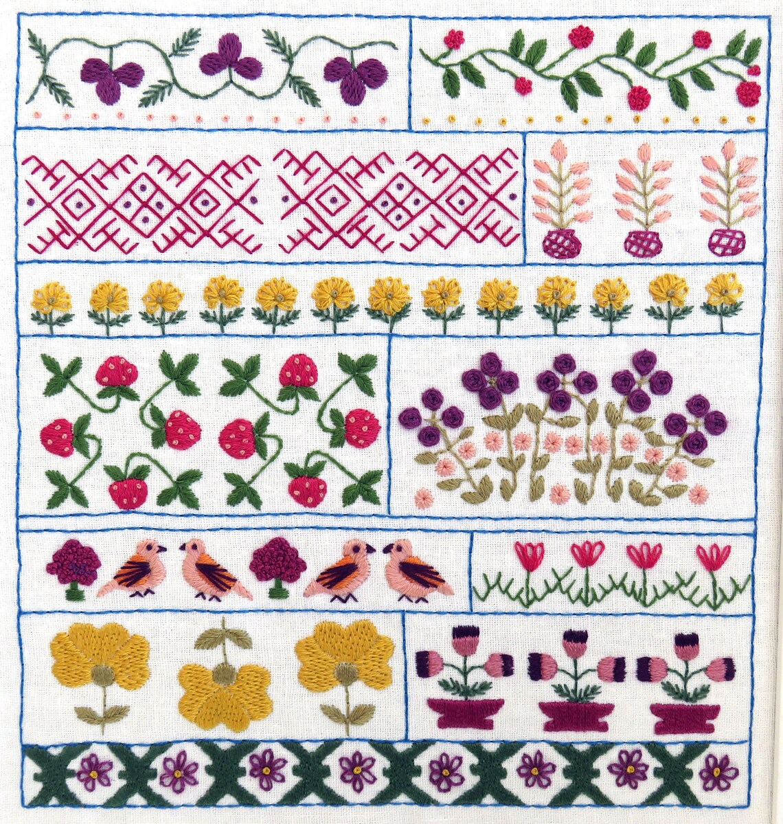 Hand Embroidery Pattern Spring Sampler PDF Embroidery - Etsy