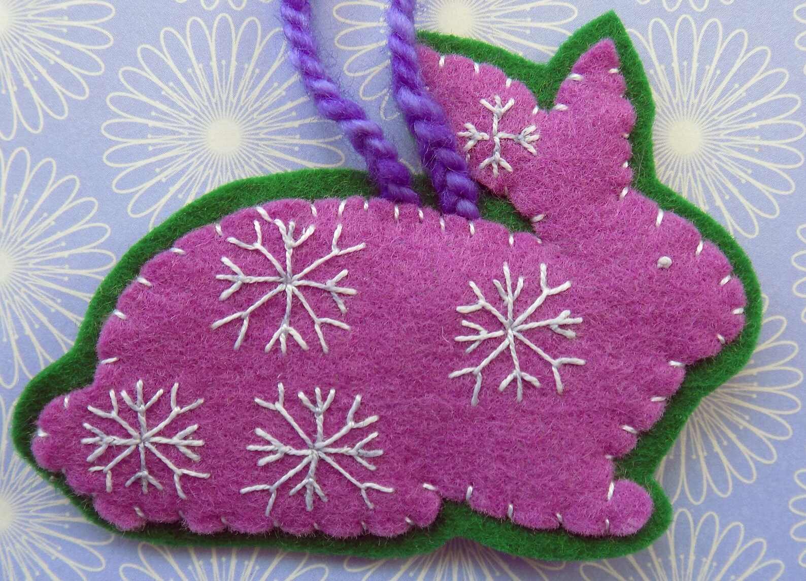 Hand Embroidery Felt Rabbit Pattern, Embroidery Pattern PDF, Bunny ...