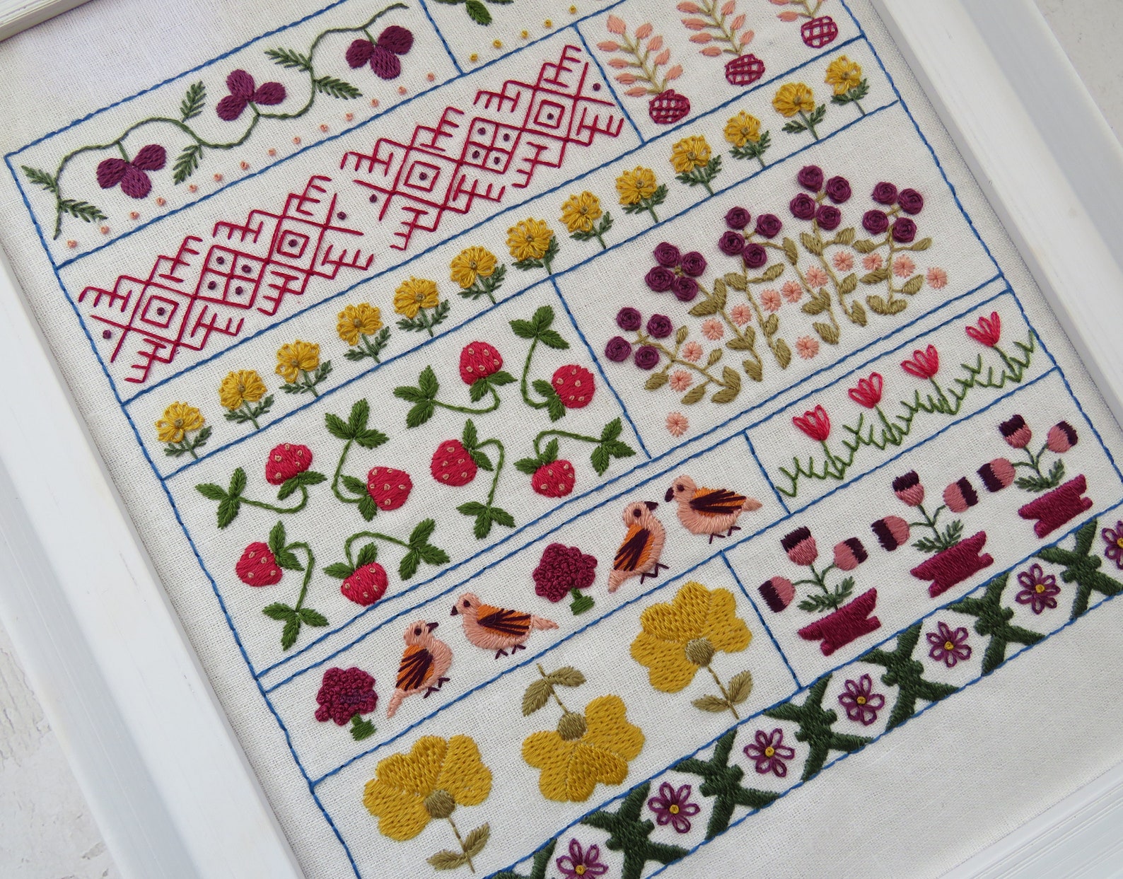 Hand Embroidery Pattern Spring Sampler PDF Embroidery - Etsy