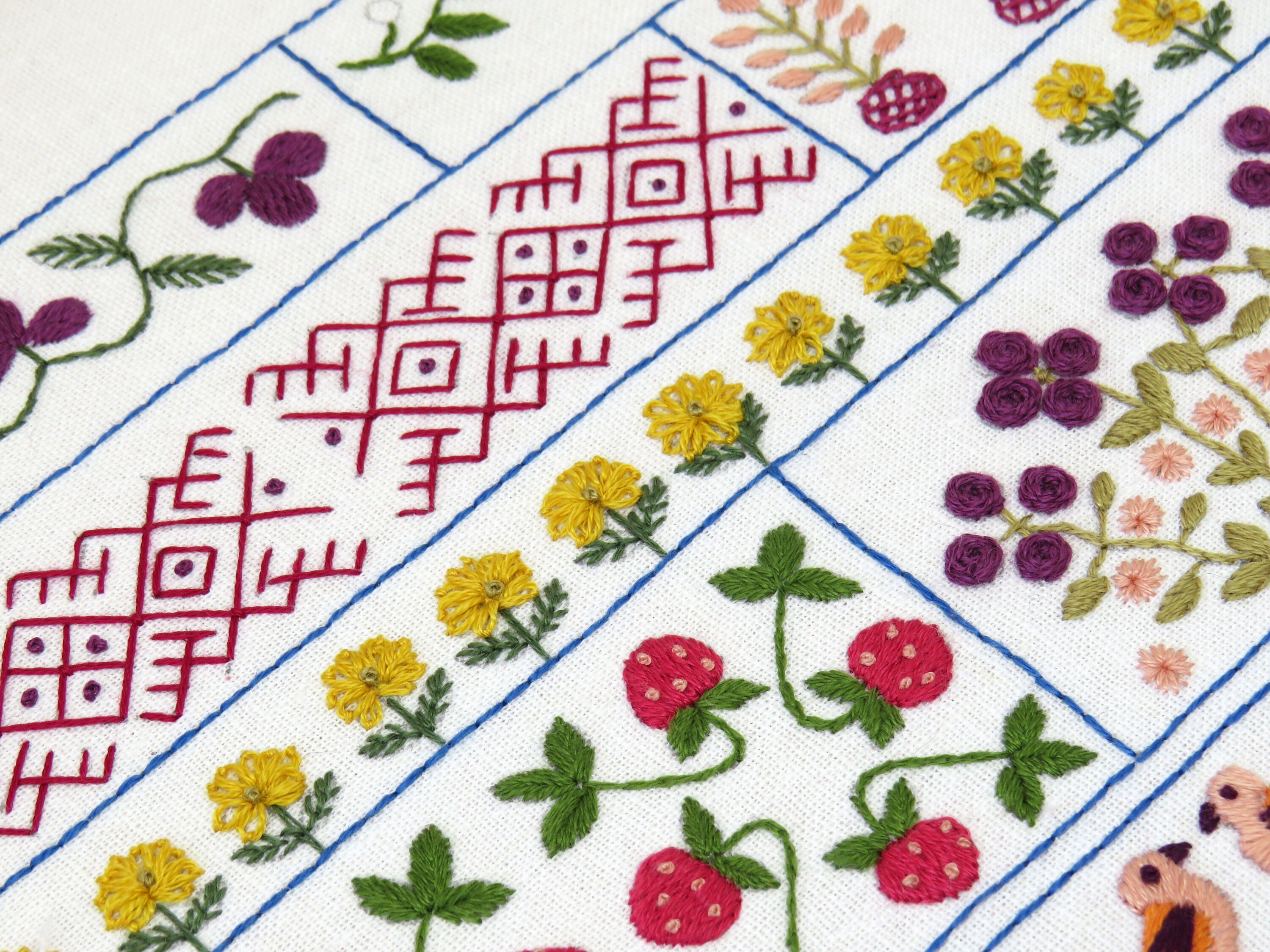 Hand Embroidery Pattern Spring Sampler PDF Embroidery - Etsy